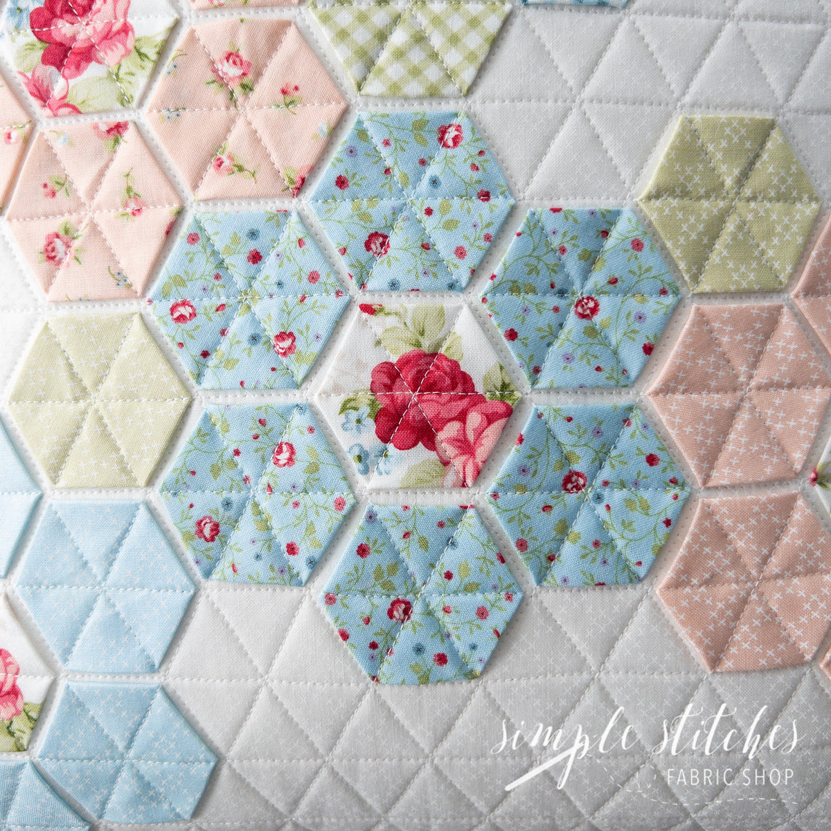 Floral Hexie Pillow PDF Pattern – Simple Stitches Fabric Shop, LLC