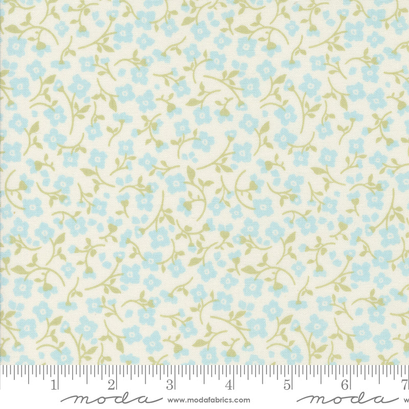 Dainty Meadow Small Floral Porcelain Sky Yardage for Moda - 31744 33 ...