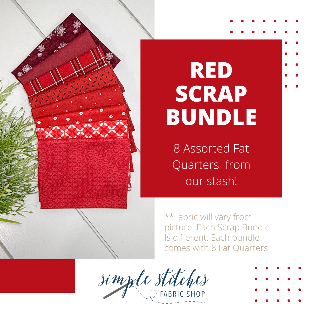 SCRAP BUNDLE Red Simple Bundle (8) Fat Quarters – Simple Stitches ...