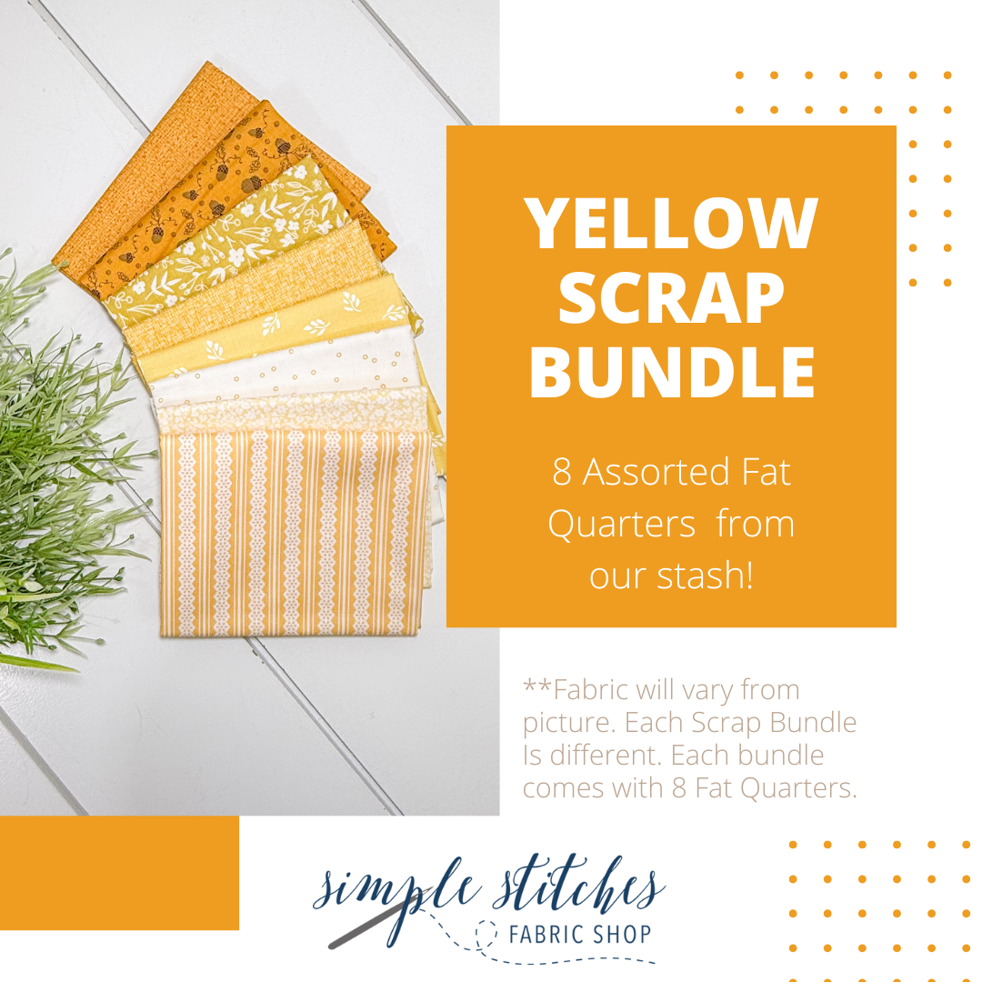 SCRAP BUNDLE Yellow Simple Bundle (8) Fat Quarters – Simple Stitches ...