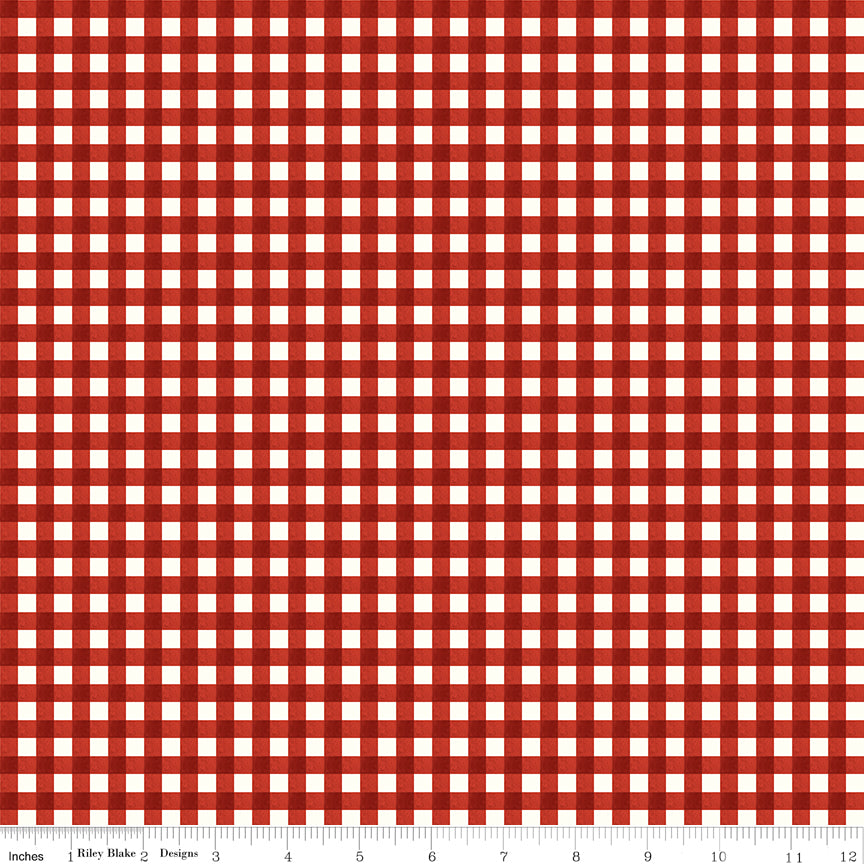 Charming Christmas Gingham Red Yardage for RBD - C16356 RED - PRICE PE ...