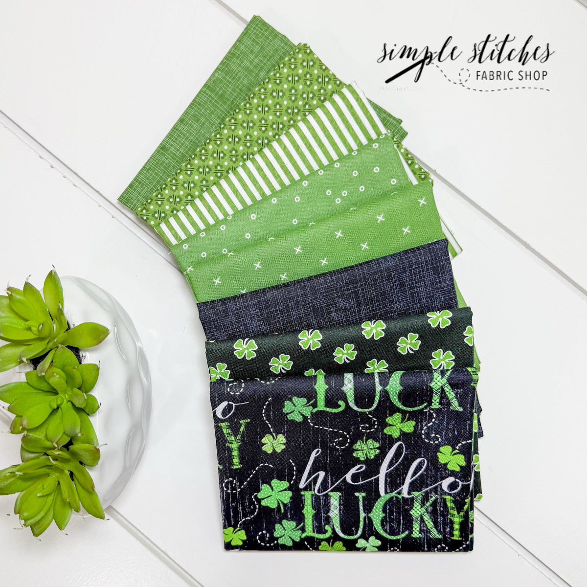 Lucky Simple Bundle (8) Fat Quarter Bundle – Simple Stitches Fabric ...