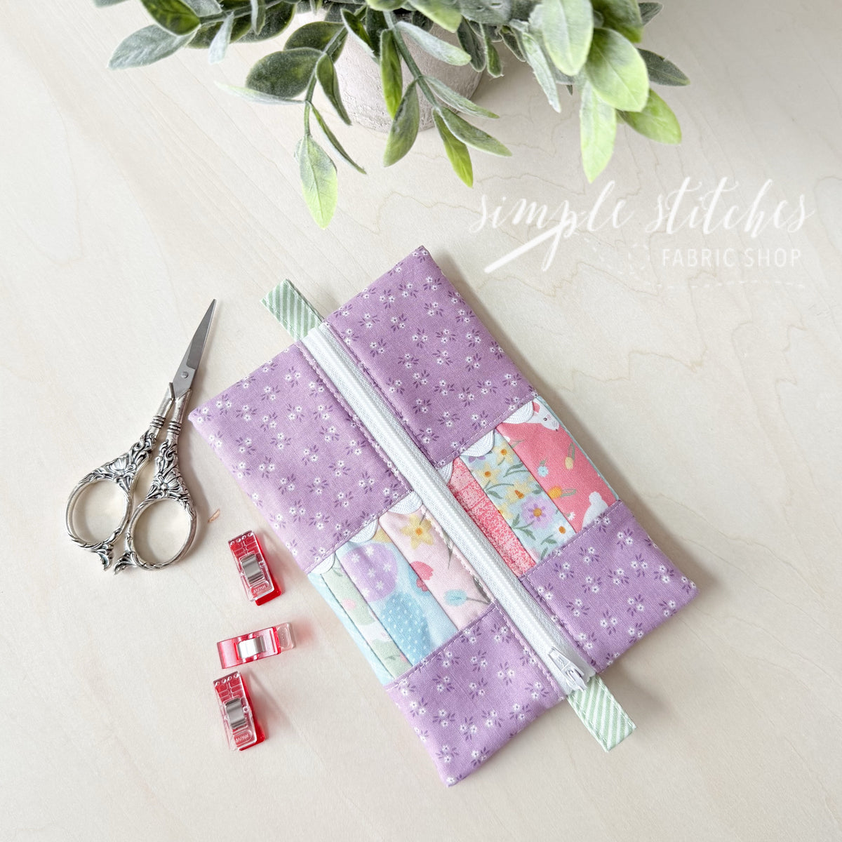 Bunny Trail Purple Flat Sack - made by Myra – Simple Stitches Fabric ...