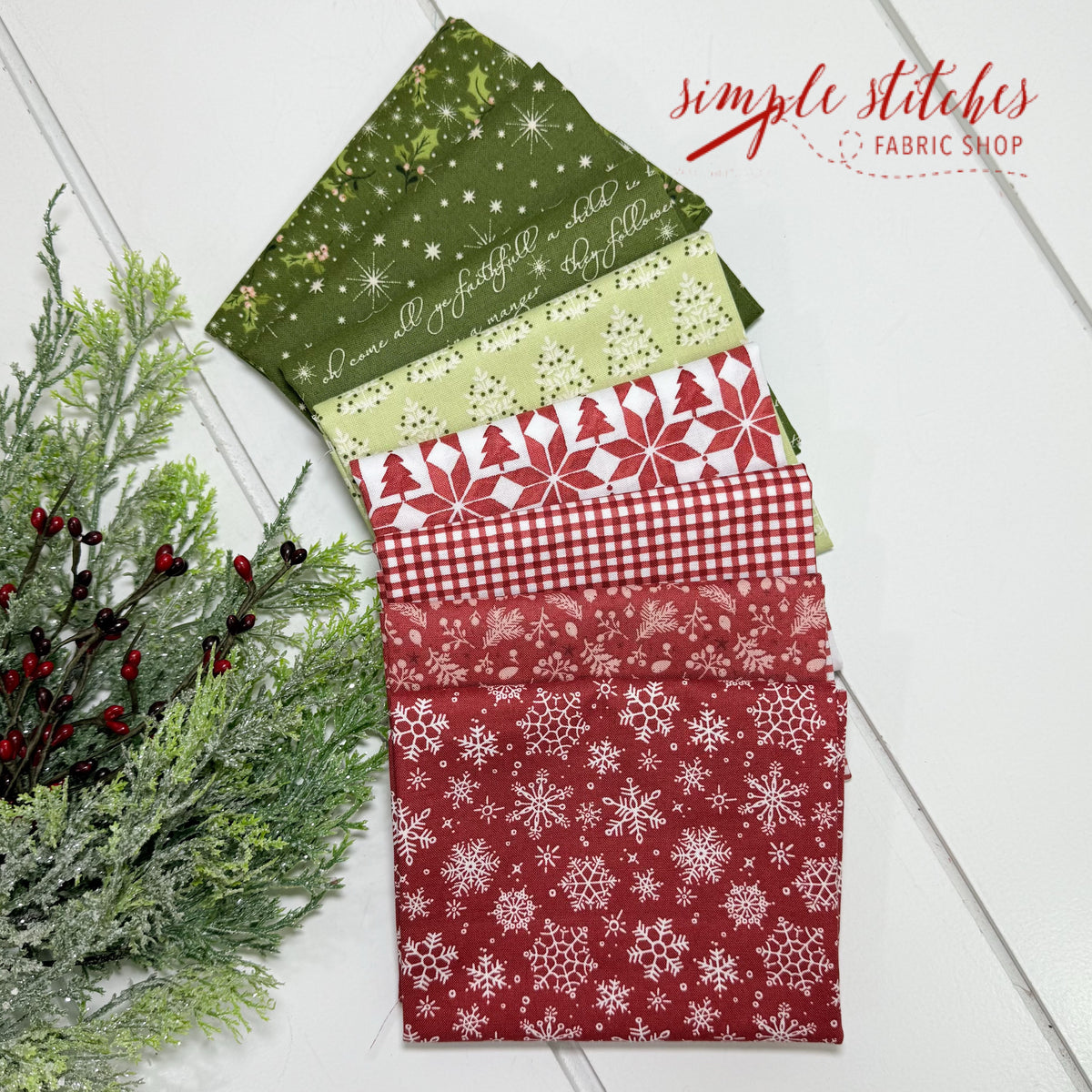 Classic Christmas Simple Bundle (8) Fat Quarters – Simple Stitches ...
