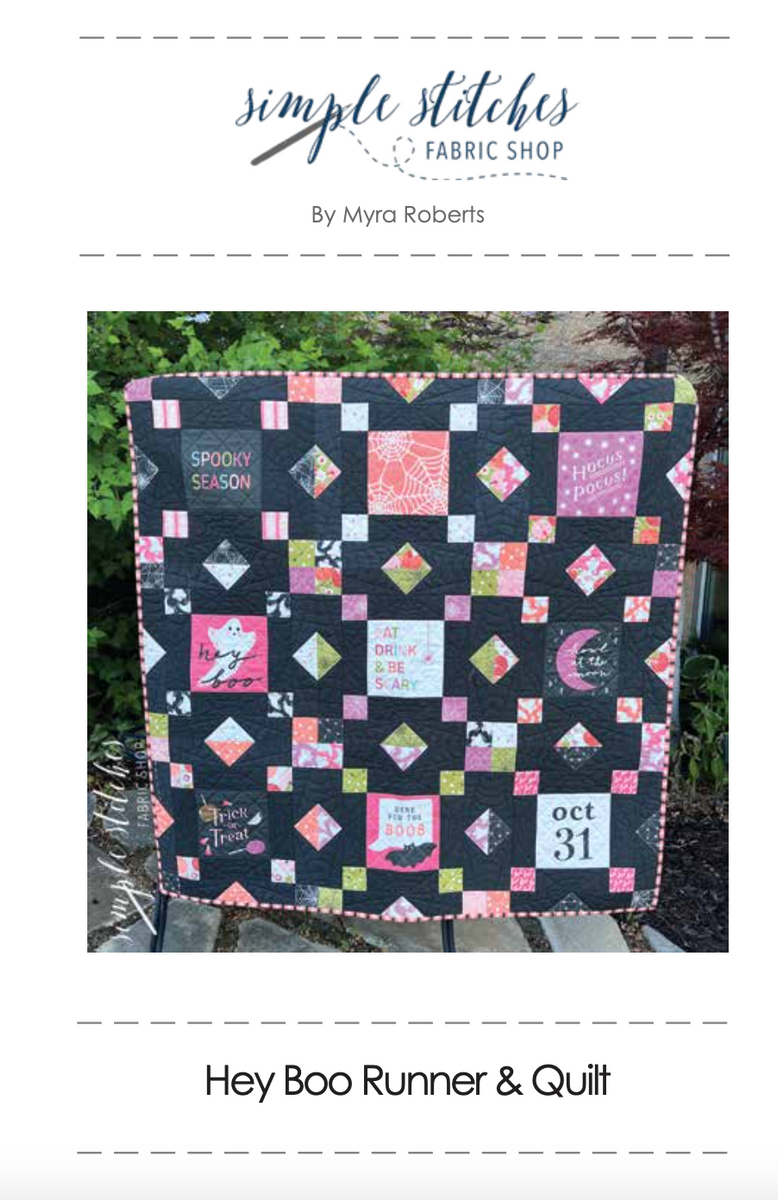 Hey Boo Quilt & Runner PDF Pattern – Simple Stitches Fabric Shop, LLC