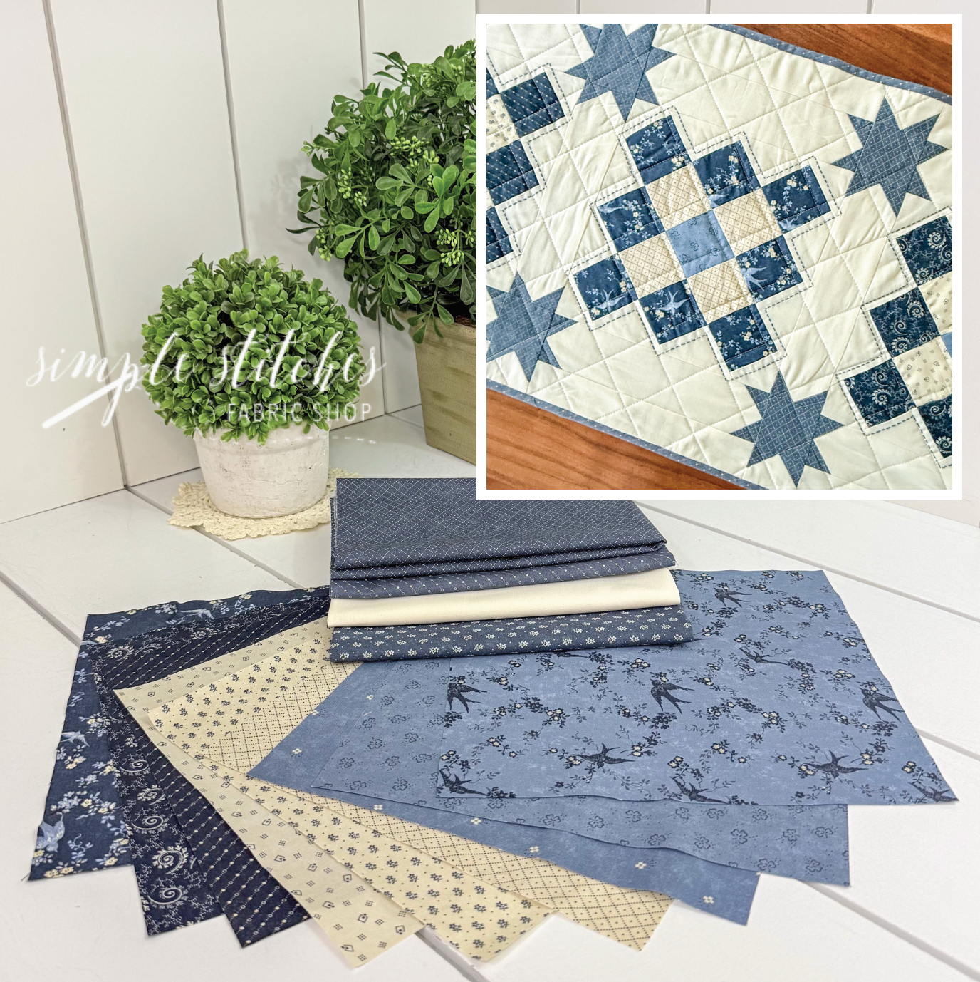 Sweet Granny Runner - Bluebird's Nest – Simple Stitches Fabric Shop, LLC