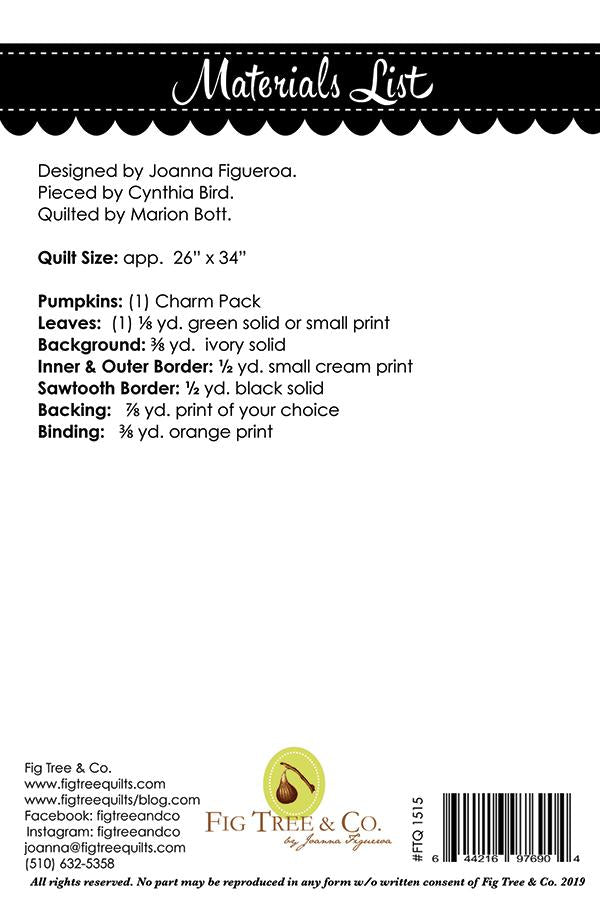 Pumpkin Trio Pattern by Fig Tree & Co – Simple Stitches Fabric Shop, LLC